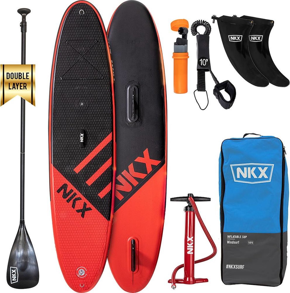NKX Windsurf 9.0ft. Opblaasbare SUP Flame | bol.com