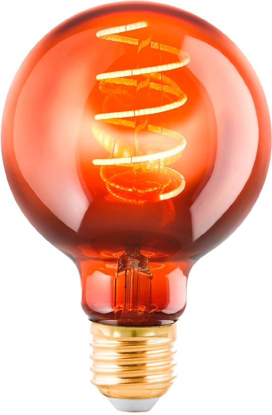 EGLO LED Lamp - E27 - Ø 8 cm - G80 - Koper - 2000K - Dimbaar | bol.com