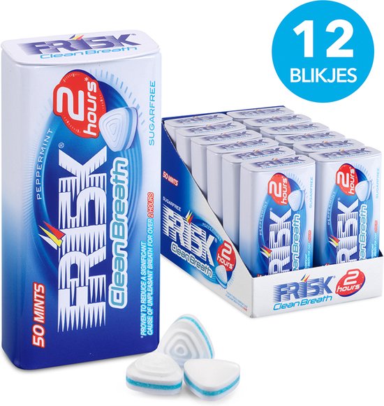 Frisk Clean Breath Peppermint 2H 50pcs 12 tins | bol