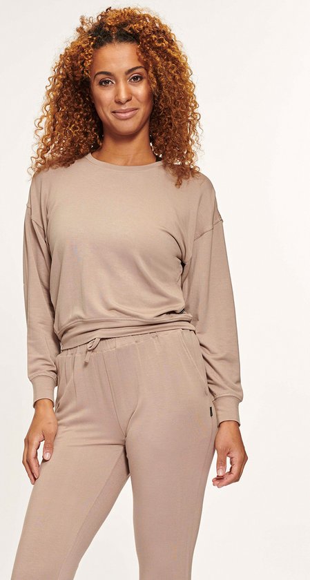 Active Panther T-shirt SABY Comfy TOP Beige, Relaxed-fit Long-sleeve Crewneck T-shirt... | bol