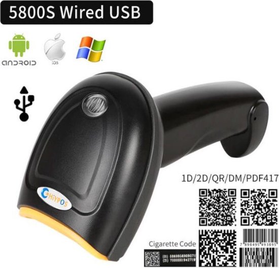 Barcode Scanner - Barcode Scanner Draadloos - Zwart | bol