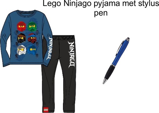 Lego Ninjago - Lego Wear - Pyjama - Blauw/zwart met Stylus Pen. Maat ...