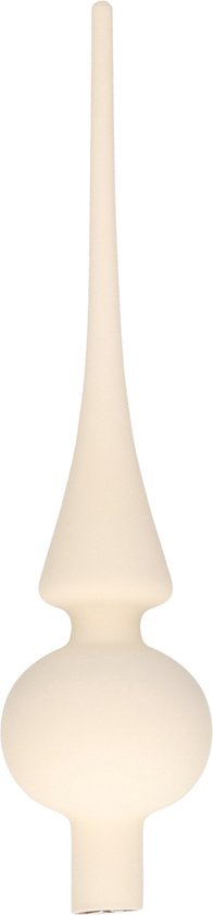 Decoris Kerst piek - wol wit - 26 cm - glas - mat - kerstboompiek | bol