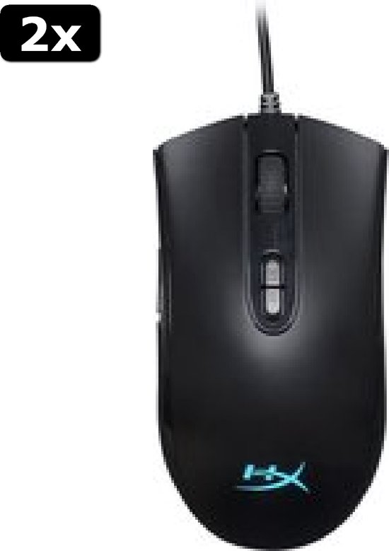 2x HyperX Pulsefire Core RGB Gaming Muis - 6200DPI - Zwart | bol.com