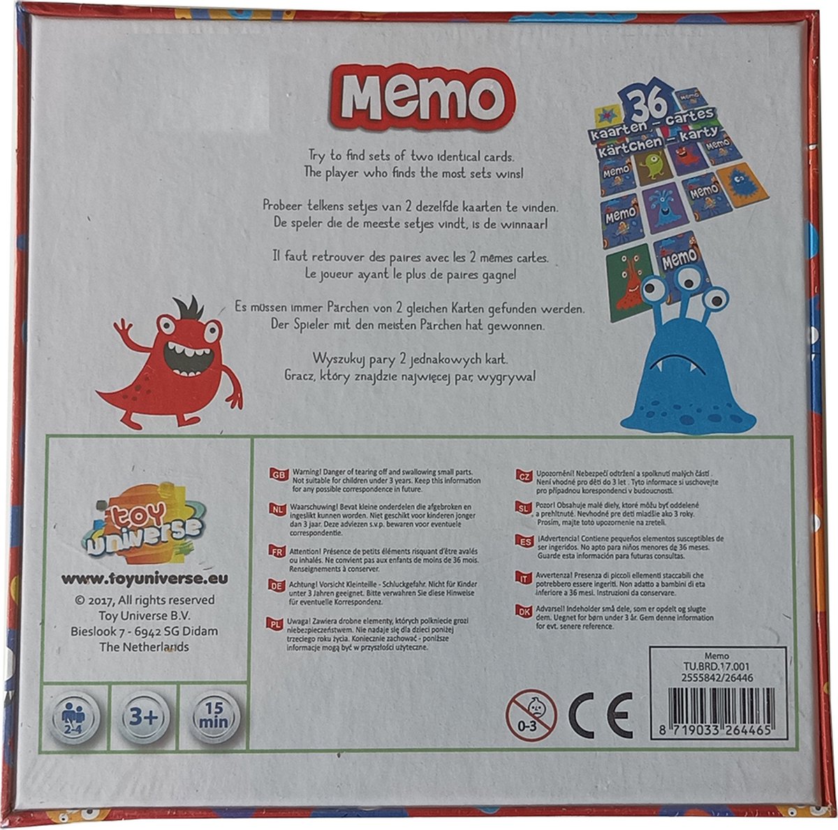 Toy Universe - Memo - Memory spel - Monsters | Games | bol.com