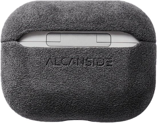 Alcanside Alcantara Hoesje Geschikt voor Apple AirPods Pro 2e Generatie - Zwart Grijs | bol.com