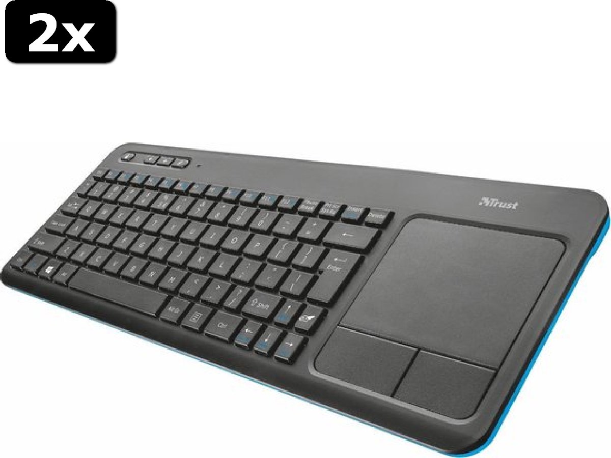 2x Trust Veza - Draadloos Touchpad Toetsenbord - Qwerty | bol.com
