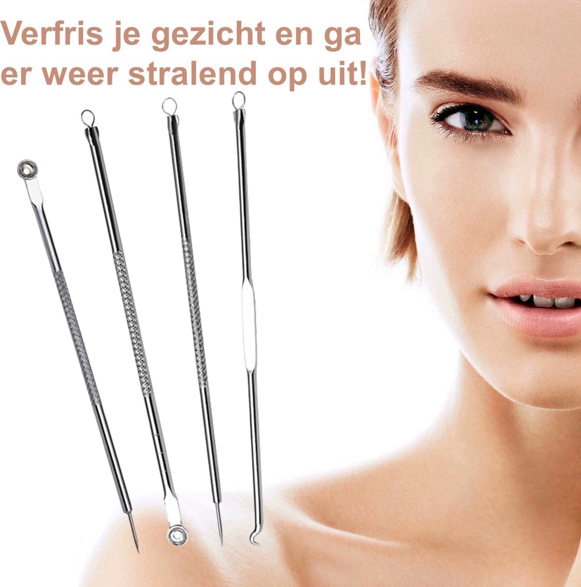 4 Comedonenlepel - Mee-eters verwijderen - Blackhead remover - Mee eter ...
