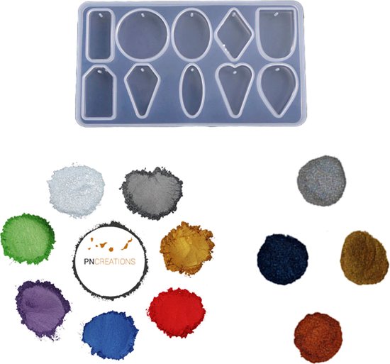 PNCreations Basic Epoxy Set | Siliconen Mal voor Hangers | 6 Glitters ...