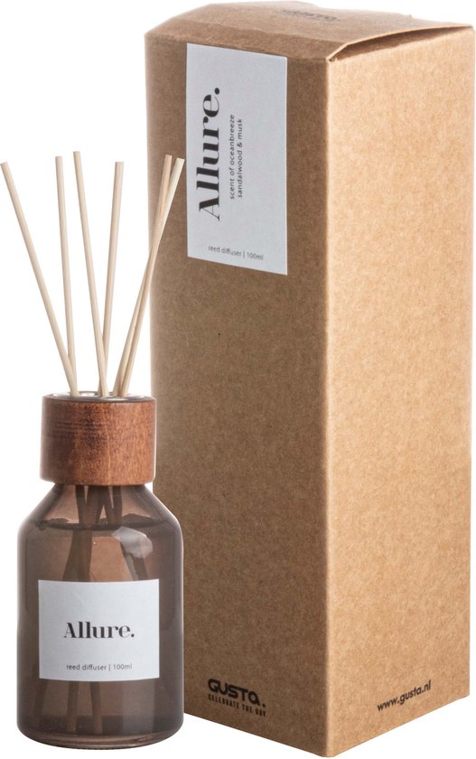 Gusta Diffuser - Allure - Sandelhout/Muskus - 100ml - Glas | bol