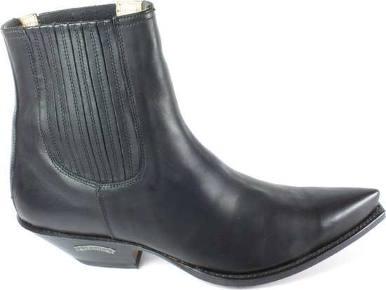 Sendra Boots 1692 Cuervo Zwart Heren Enkellaars Schuine Hak Spitse Neus ...