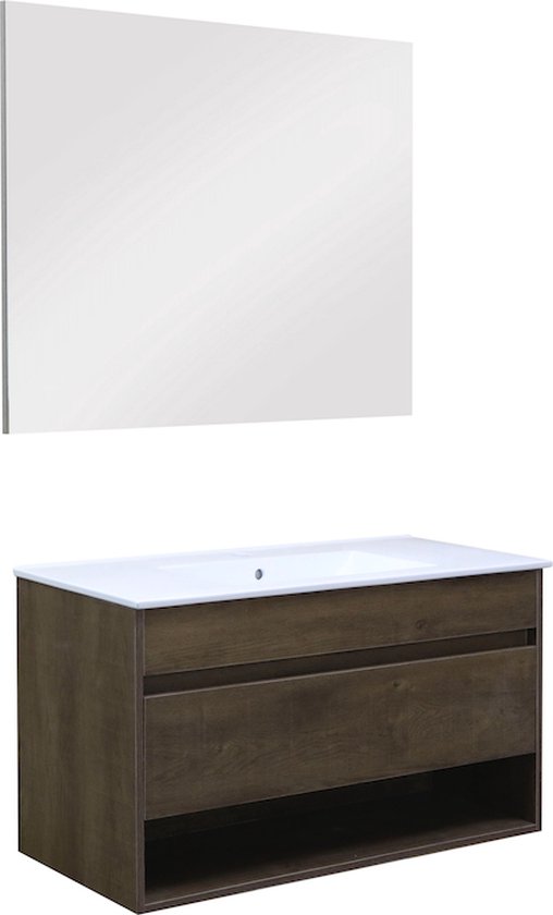 Linea Uno - Badkamermeubel Ranua 80 - Houtlook - 301506 | bol.com