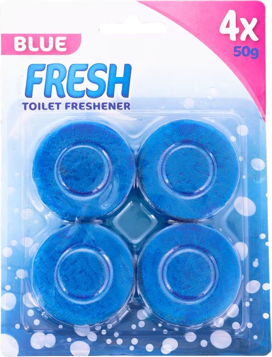 Blue toiletreiniger blokjes Fresh Toilet Freshener Stortbakblokken 4x ...