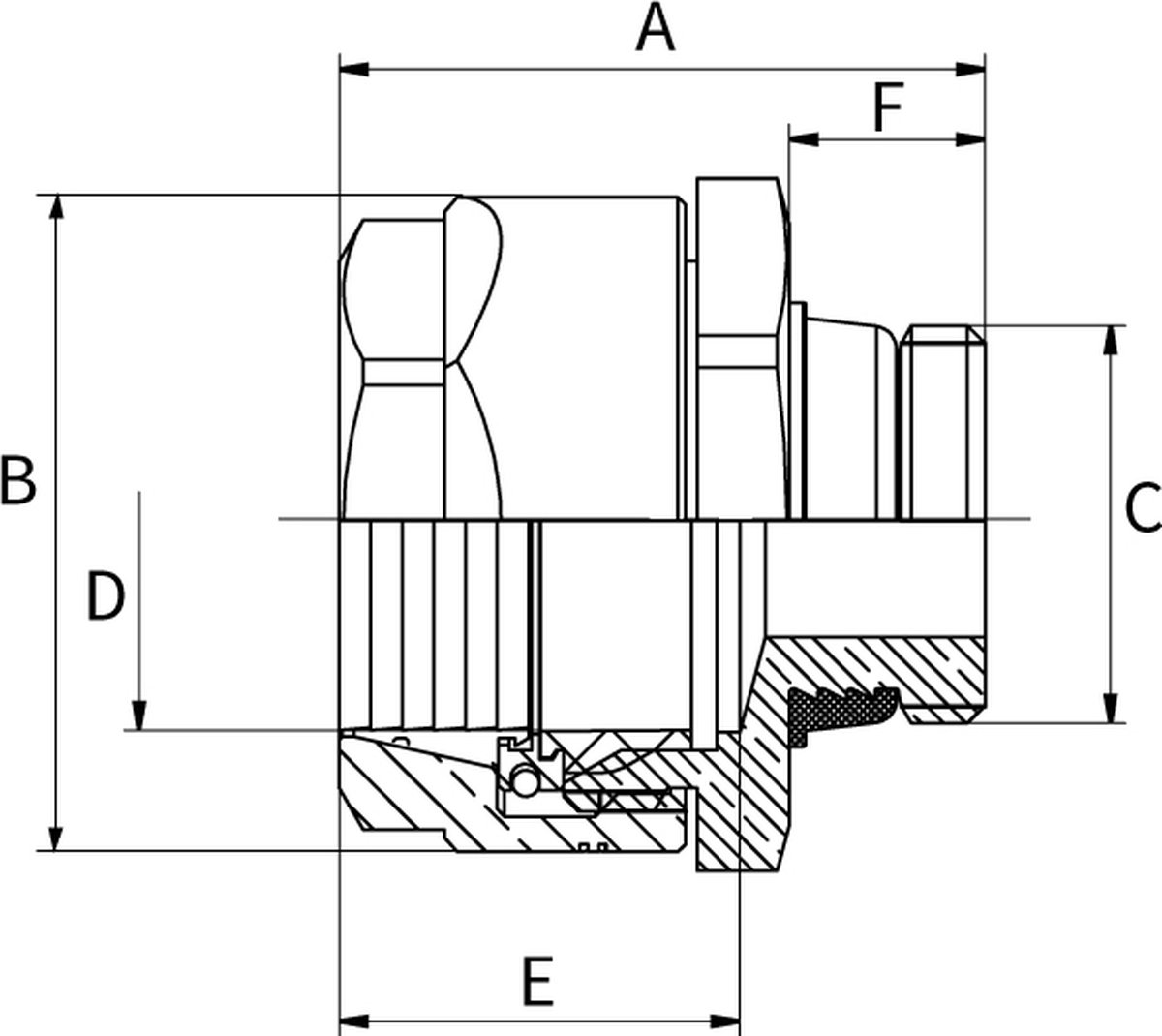 Simplex PLUS adapteraansluiting met 3/4" M schroefdraadaansluiting met ...