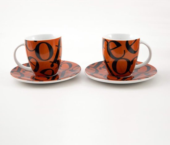 Könitz set van 2 mokken Senseo Classic Script black/brown | bol