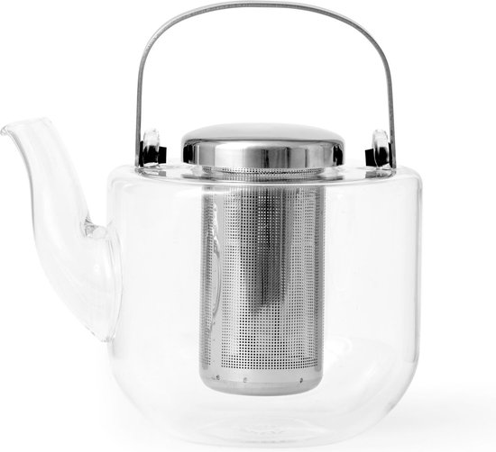 Viva Scandinavia - Koffie & Thee Bjorn Theepot - Glas - Incl Filter - 0,65 liter - Zwart | bol
