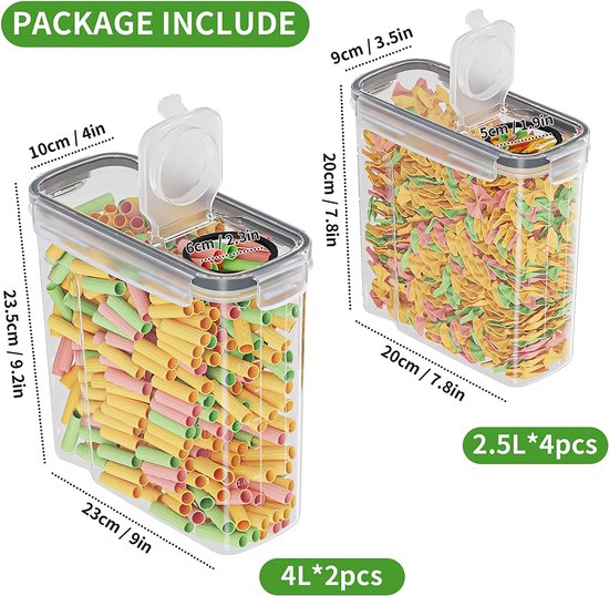 Voorraaddozen set – keukenopslag dozen – rijst suiker pasta opslag ...