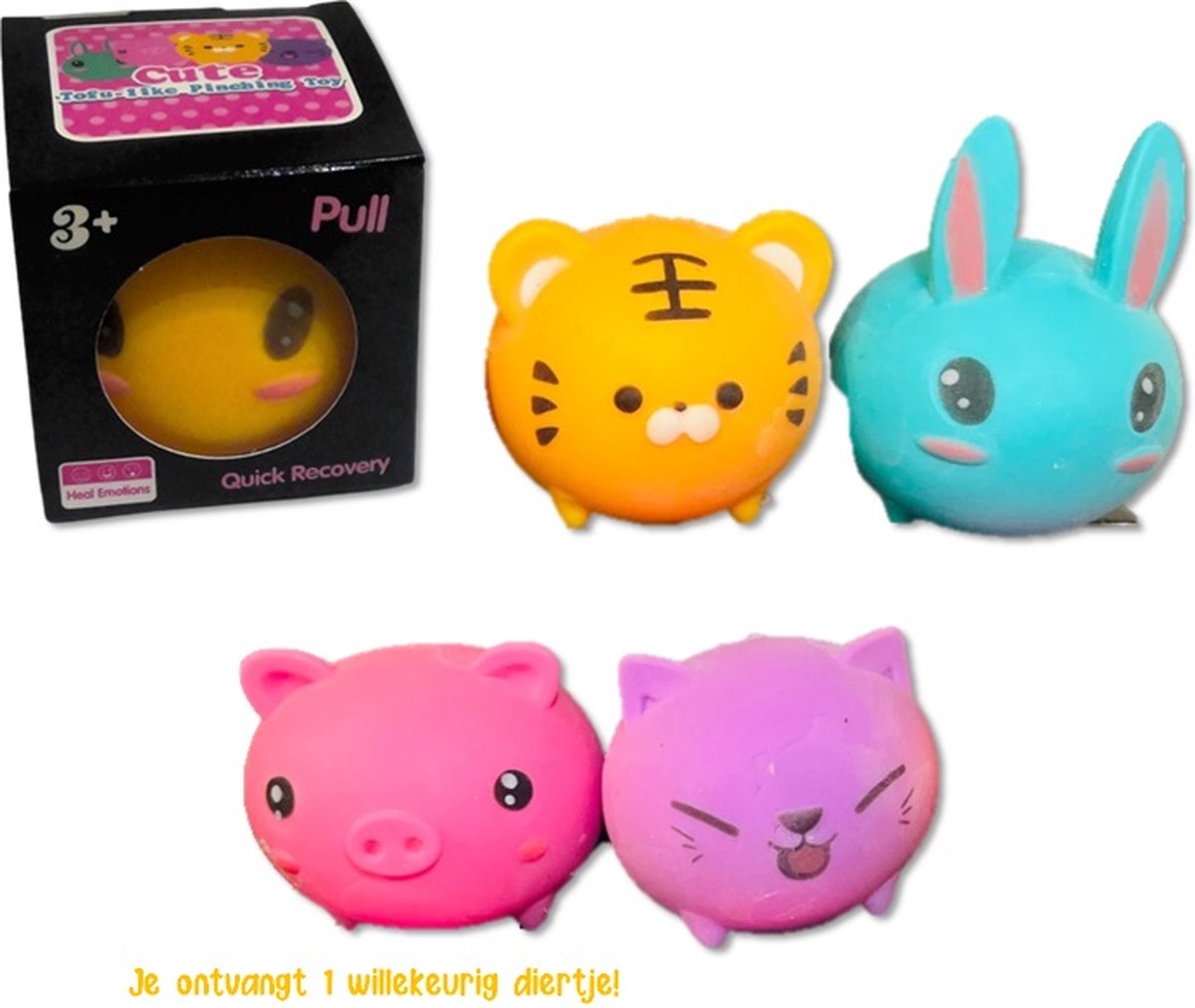 Kawaii stressbal diertje - 1 exemplaar - Fidget Toys - Stressbal ...