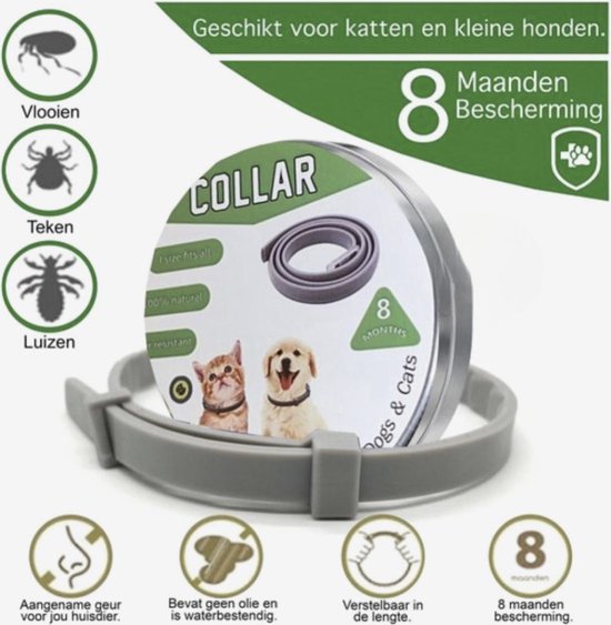 Teken- en vlooienband kat en hond - 38CM - Fit Al Sizes - Gratis Cadea ...