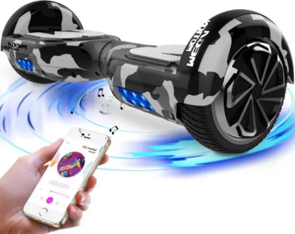Mega Motion Hoverboard Camouflage - Oxboard - 15 km/h - Bluetooth Speaker - LED... | bol.com