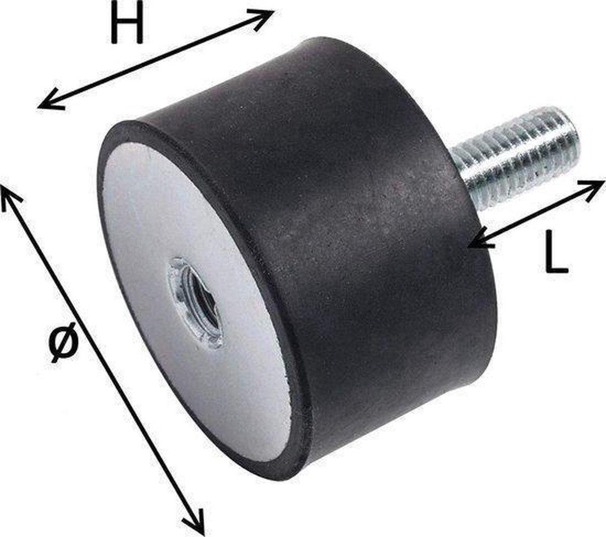 2 STUKS Rubberen metalen Element buffer Type B M8x20 30x30mm ...