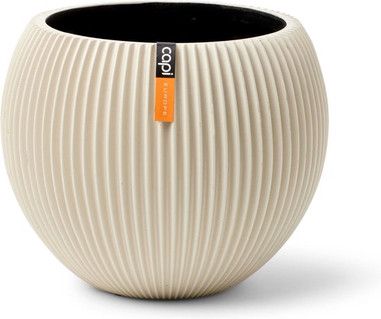 Capi Europe - Vaas bol Groove Colours - 10x9 - Beige - Opening Ø7.2 ...