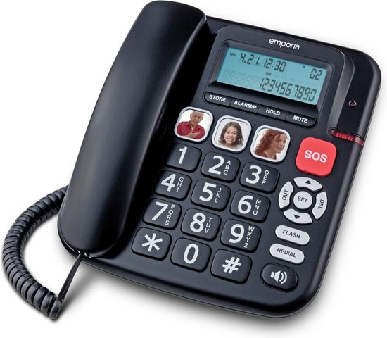 Emporia KFT20 - Senioren Vaste Telefoon - SOS Knop - Grote knoppen ...
