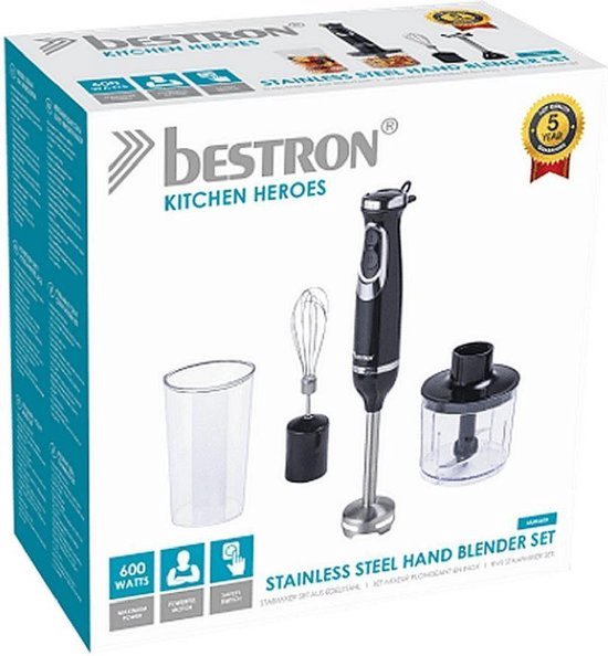 Bestron ASMS600 Mixeur plongeant-hachoir Zwart | bol.com