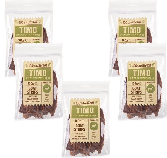Timo Strips 100 g - Hondensnacks - 5 x Geit | bol