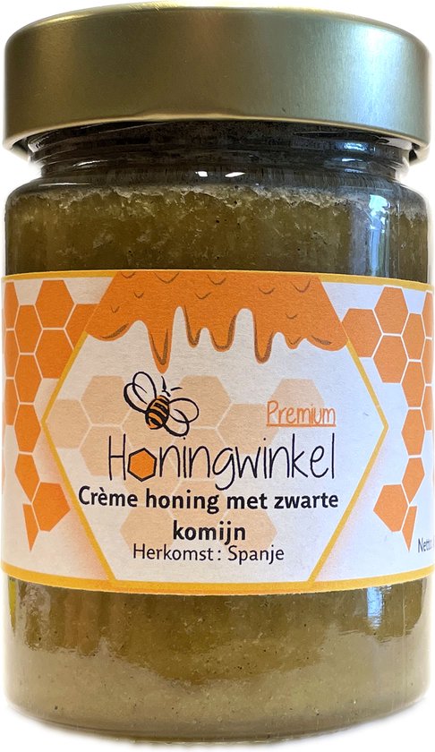 Premium honing met zwarte komijn Honingwinkel (crème) | bol