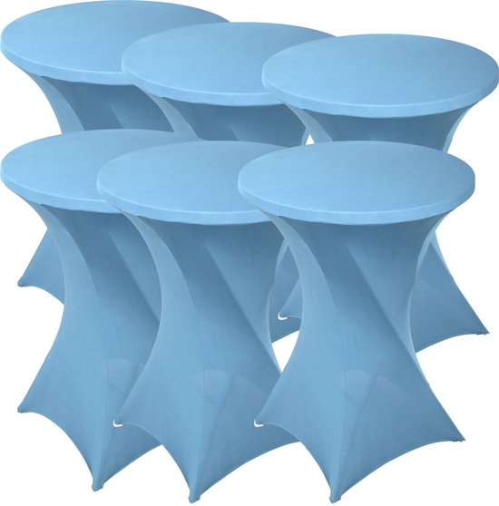 Statafelrok Licht Blauw / Baby Blauw x 6 – ∅80-85 x 110 cm – Stretch 6 stuks –... | bol.com