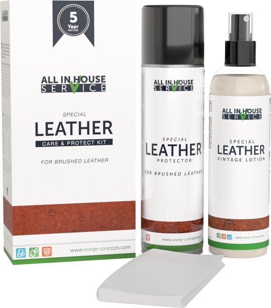 Leather Care & Protect Kit - All in House - Brushed Leather 5 Jaar | bol