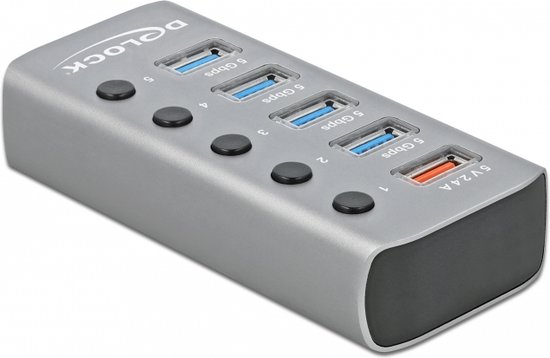 DeLOCK USB hub met 4+1 poorten en aan/uit schakelaars - USB3.0 ...