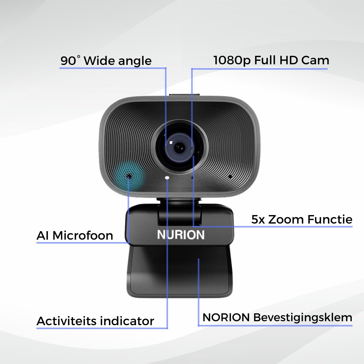 Nurion webcam-Full HD-Ingebouwde Microfoon-Meeting-360 Graden ...