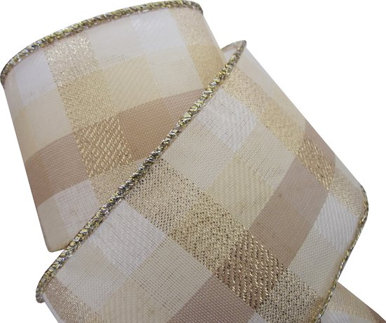 Kerst Lint met IJzerdraad | Jute Burlap Linnen Look Lint | Geruit Lint ...