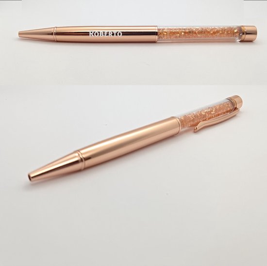 Pen Met Diamantjes En Naam Gravering - Roberto | bol