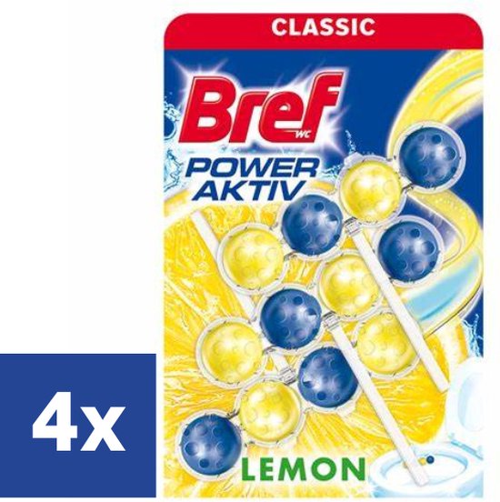 Bref Wc Power Active Toiletblok Lemon - 4 x 3 stuks | bol