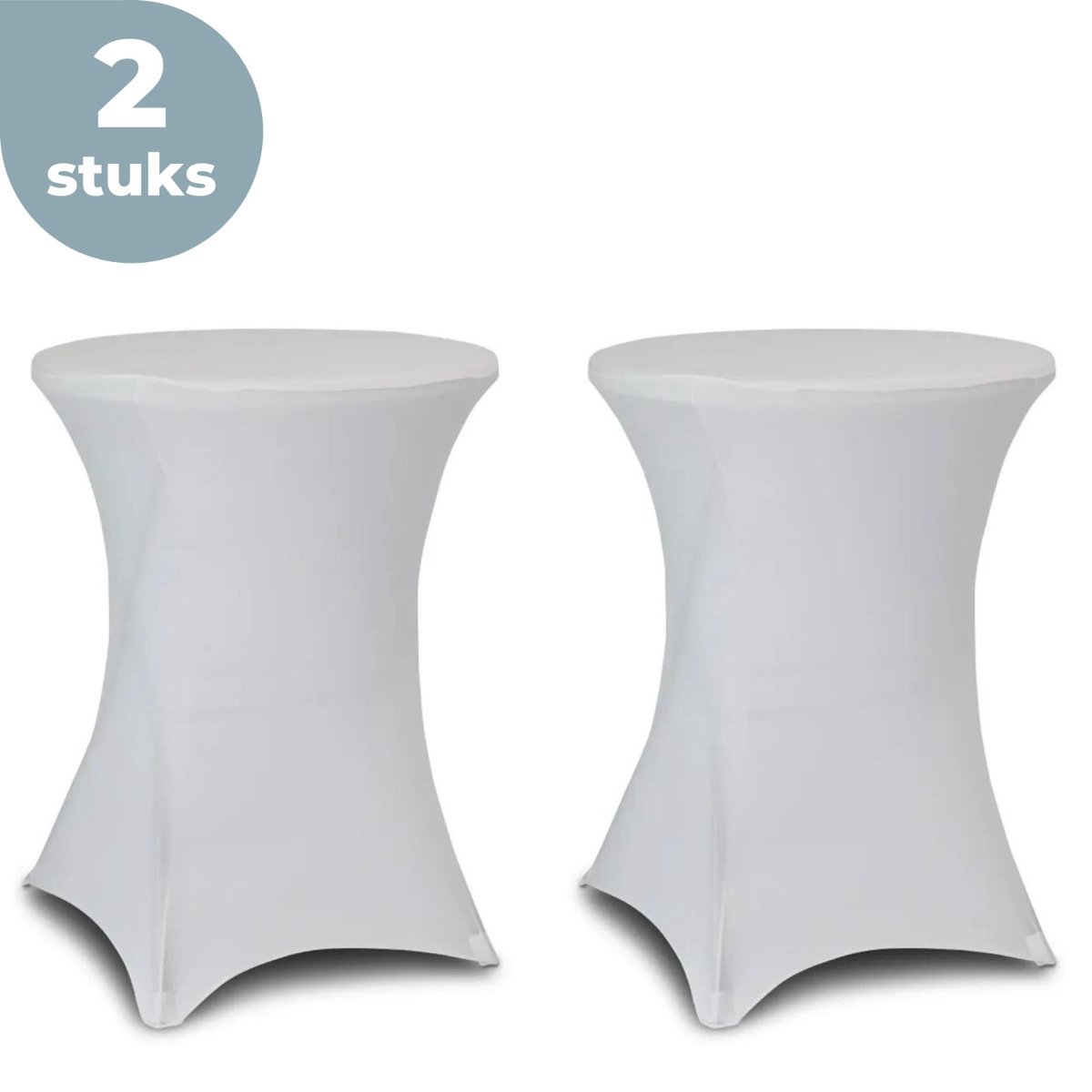 BestHome Statafelrok - Wit & Zwart - Stretch - 2 Stuks - Statafelhoes - ∅80-85 x 120 cm | bol.com