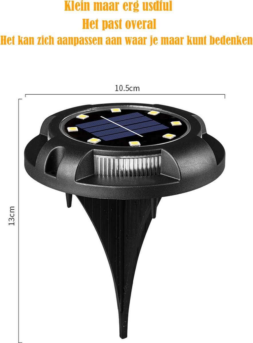6 x LED Solar Ground Spot Black - Grondspot LED - Tuinverlichting ...