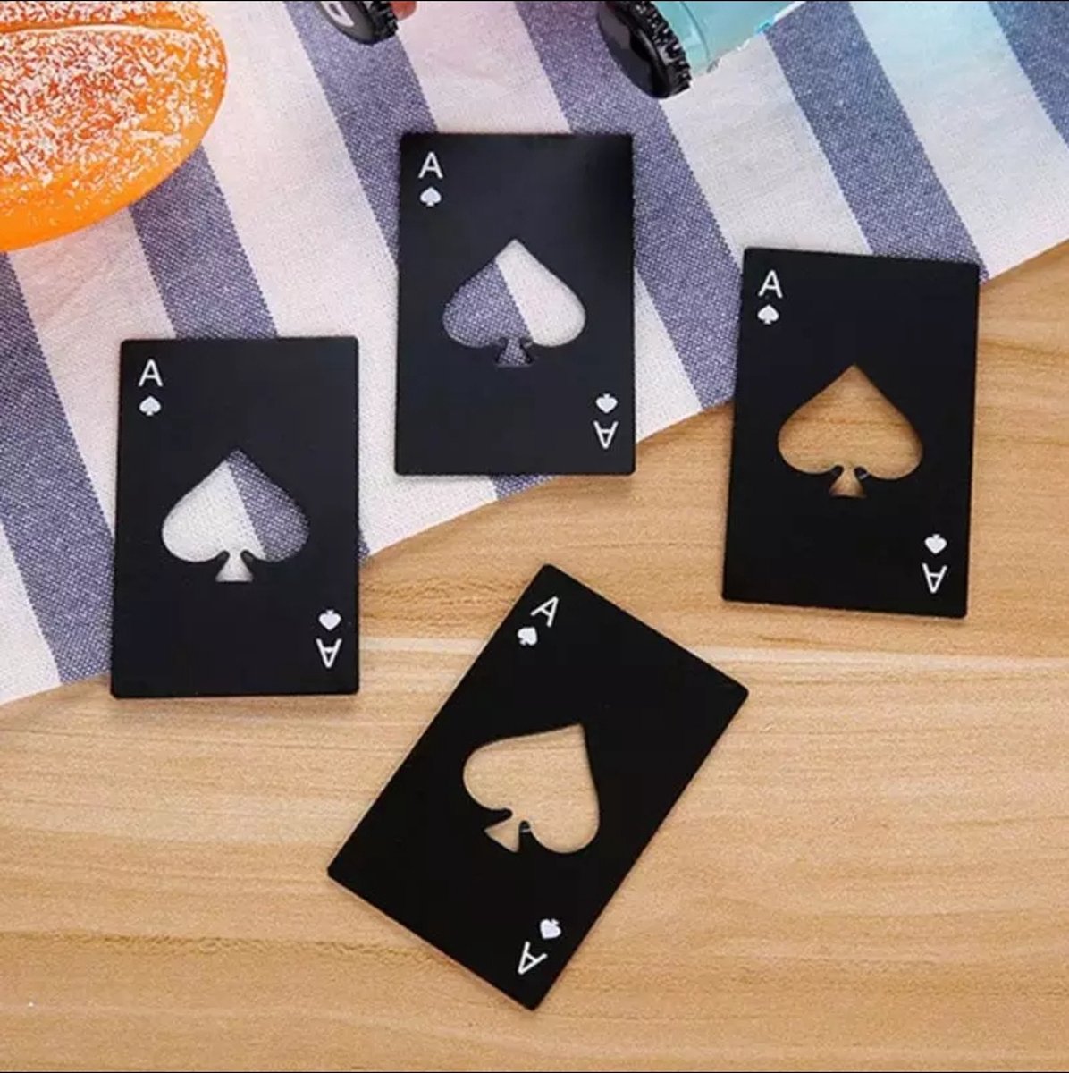 Bieropener Schoppen aas - Ace Of Spades Speelkaart Zwart van RVS ...
