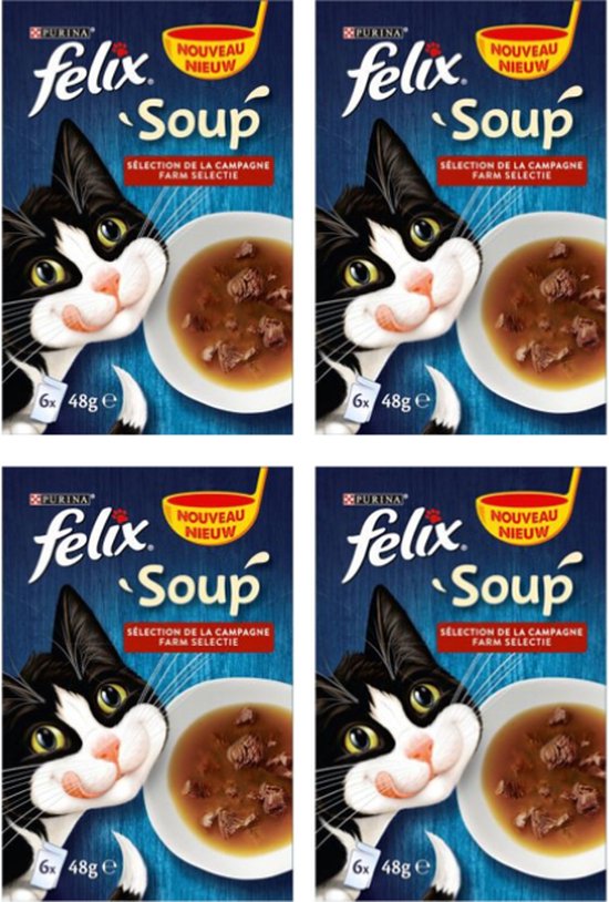 4x Felix - Countryside Selectie - Kattensoep - 6x48g | bol