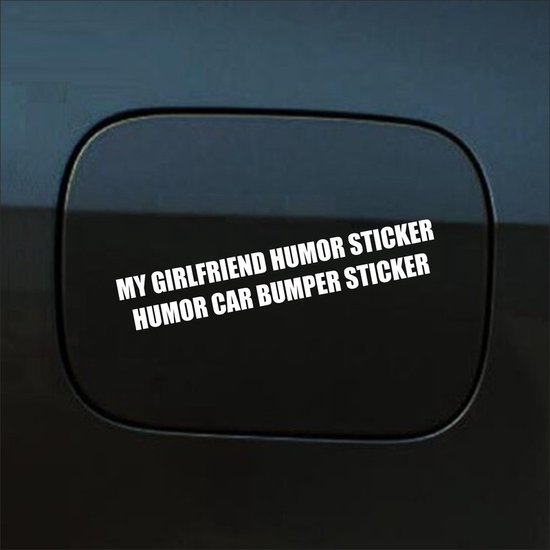 Bumpersticker - My Girlfriend Humor Sticker - 3,5 X 20,6 - Wit | bol