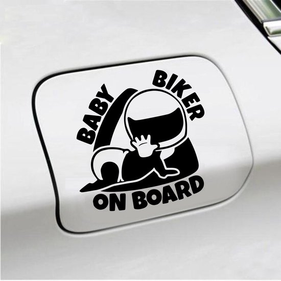 Bumpersticker - Baby Biker On Board - 12 X 12 - Zwart | bol