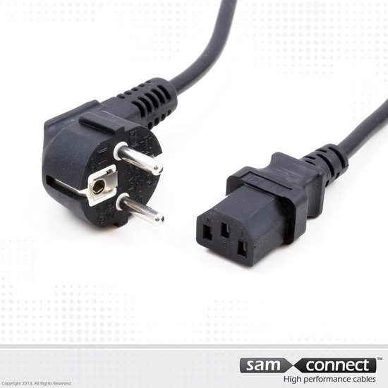 Apparaatsnoer C13, 3m | Stroomkabel 230v | Netsnoer | sam connect kabel ...