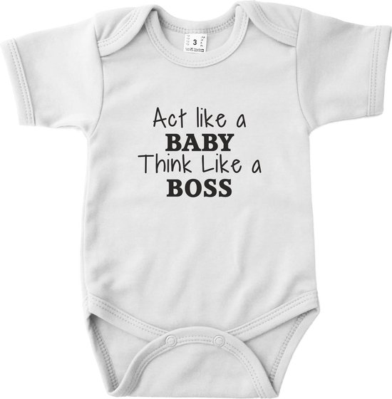Act like a baby, think like a boss - Rompertje - Romper Wit - Maat 68 ...