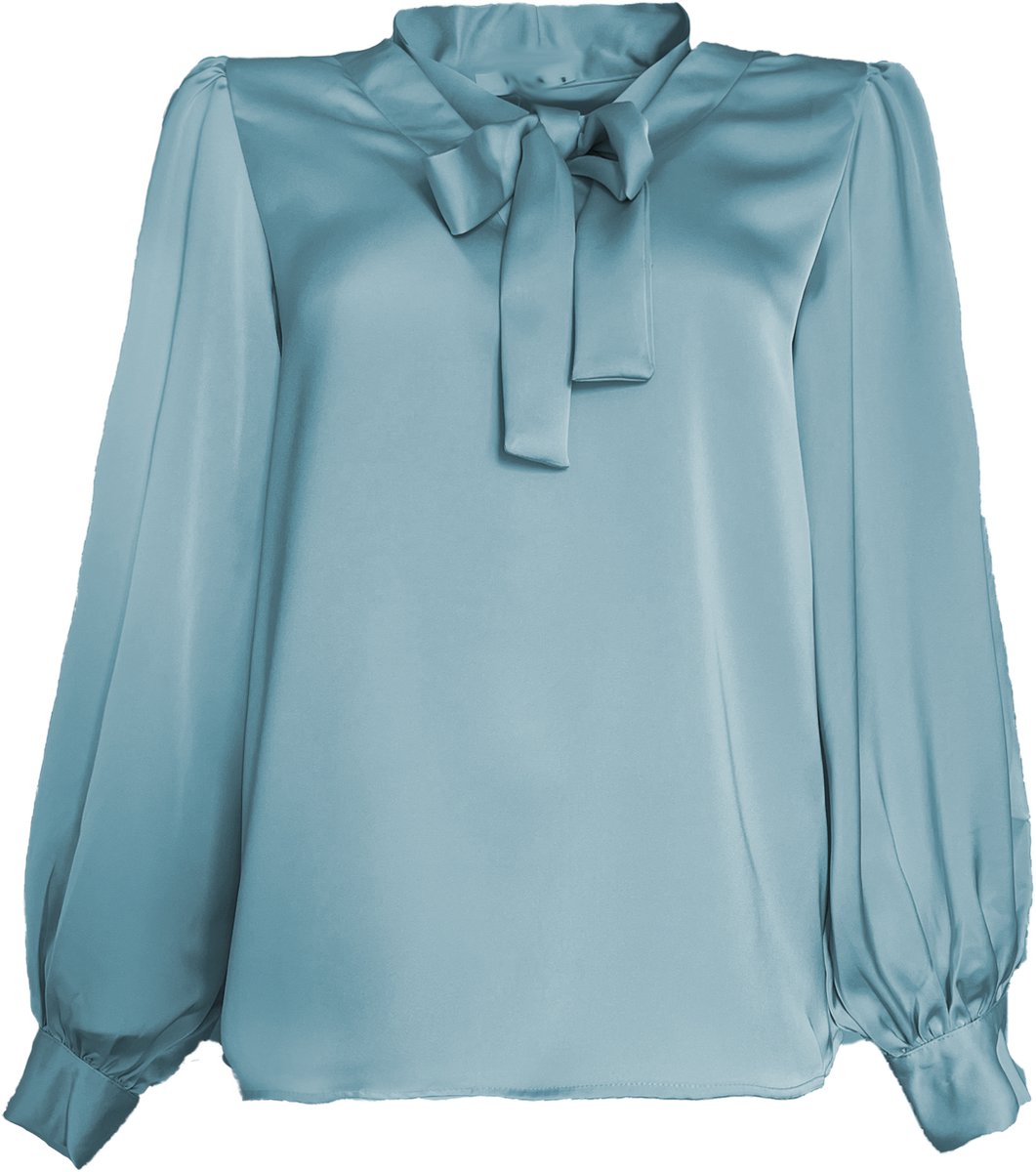 Satijnen Blouse blauw M | bol.com
