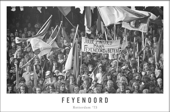 Walljar - Poster Feyenoord - Voetbal - Amsterdam - Eredivisie - Zwart ...