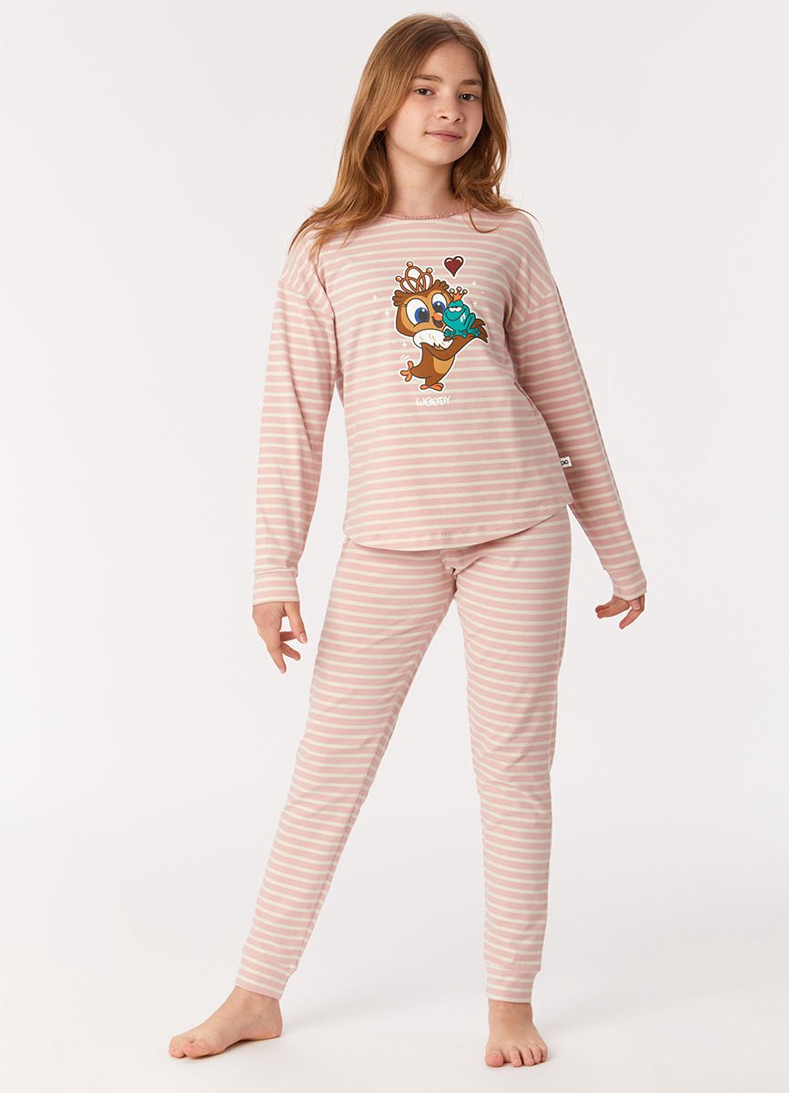 Woody pyjama meisjes - streep - eekhoorn - 222-1-PZG-Z/936 - maat 116 ...