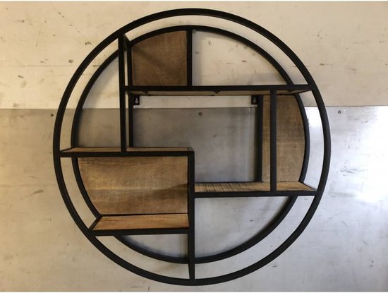 ronde wandkast - industrieel Ø80 - 4 planken - retro | bol
