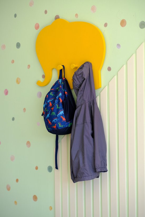 Gele olifant Kinder kleding kapstok - olifant wandkapstok- gele olifant ...